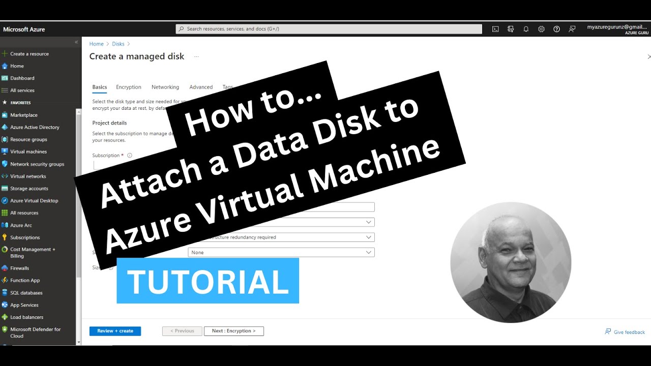 Azure Attach a Data Disc to a Windows VM - YouTube