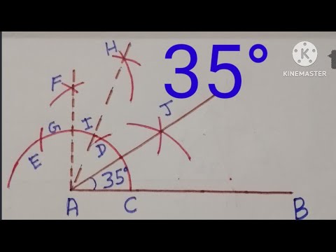 35° angle with compass/draw the 35° angle with compass/construct 35 ...