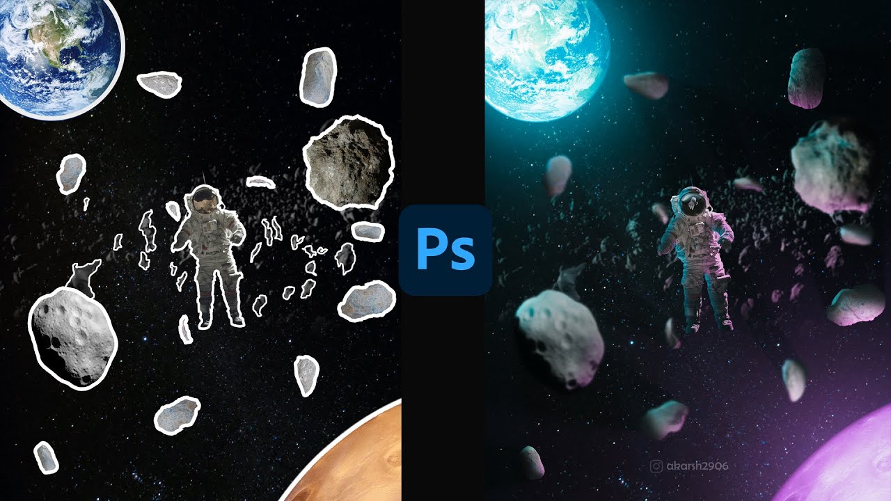 Astronaut in Space | Photoshop Edit/Manipulation | Full Timelapse - YouTube