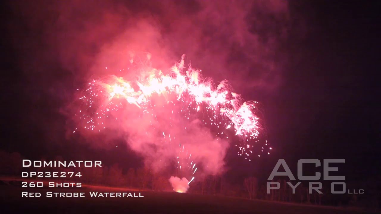 DP23E274 Dominator 260 Shots Red Strobe Waterfall - YouTube