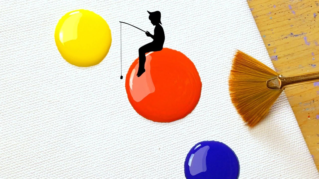 Easy acrylic painting technique - Autumn Boat - Scenery Painting With ...