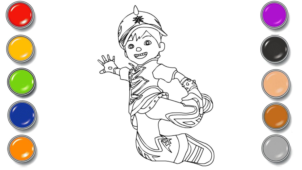 Menggambar dan mewarnai Boboiboy Sori | Draw and Color Boboiboy Sori ...