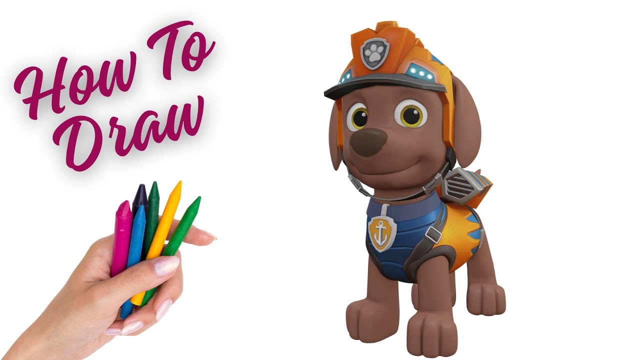 How to draw Zuma - Paw Patrol Mighty Movie | Easy drawing - YouTube