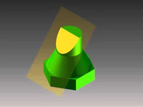 Inventor - cutting object with a plane - YouTube