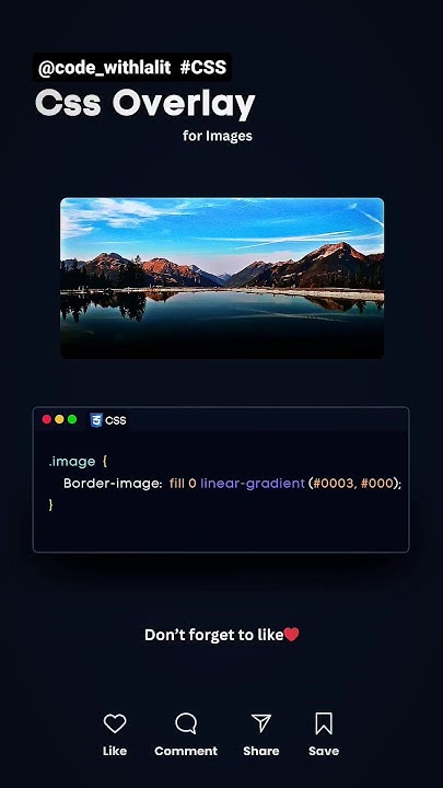Css Overlay For Images🧑‍💻 Coding Programming 2024 Cssanimation Js Html Csstricks Css 