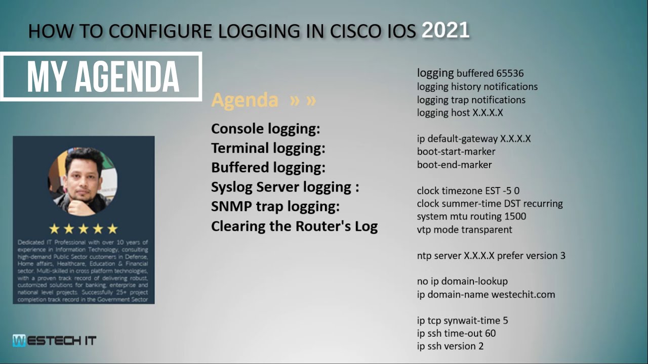 How to configure logging in Cisco IOS | 2021 | westech_it - YouTube
