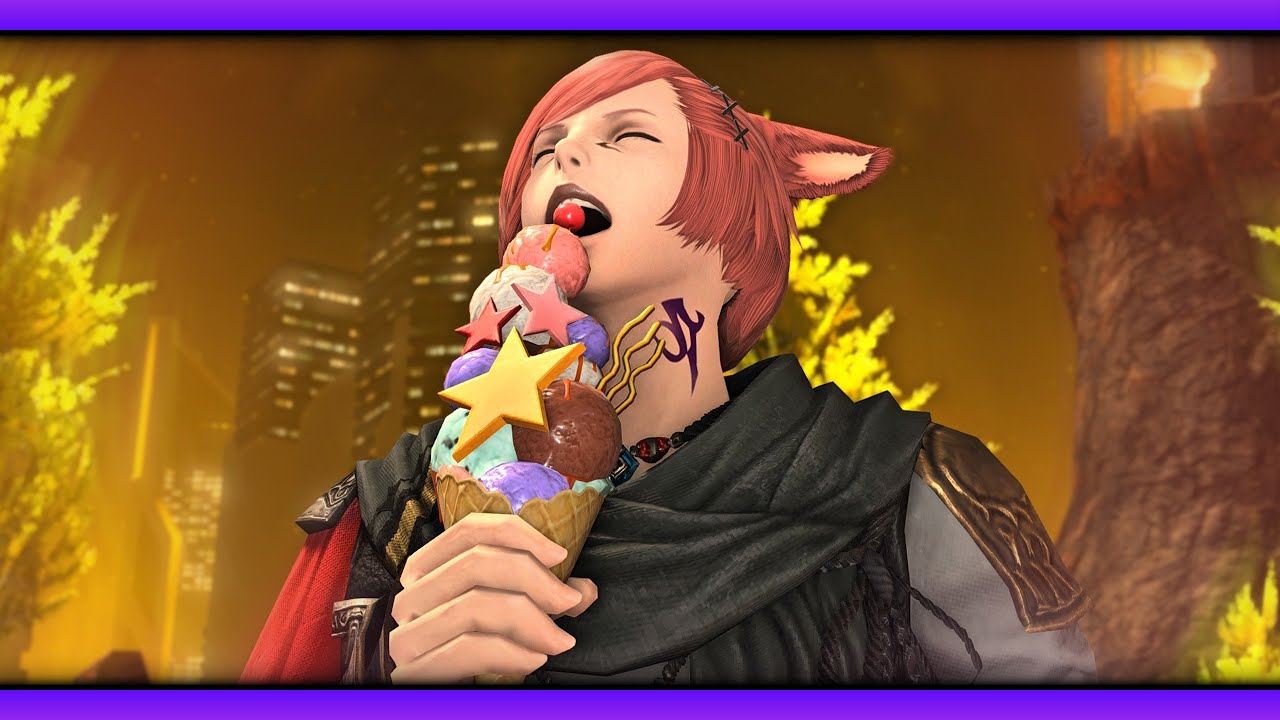 G'raha Tia LOVINGLY Devours Ice Cream | FFXIV - YouTube