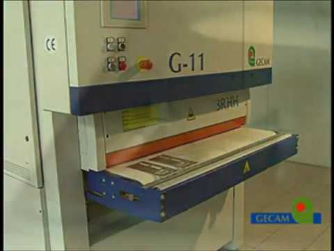 GECAM G11 surface deburring and grinding machine - YouTube