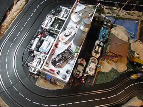 Military Midget Racers Slot Cars on Track Navy and CG - YouTube