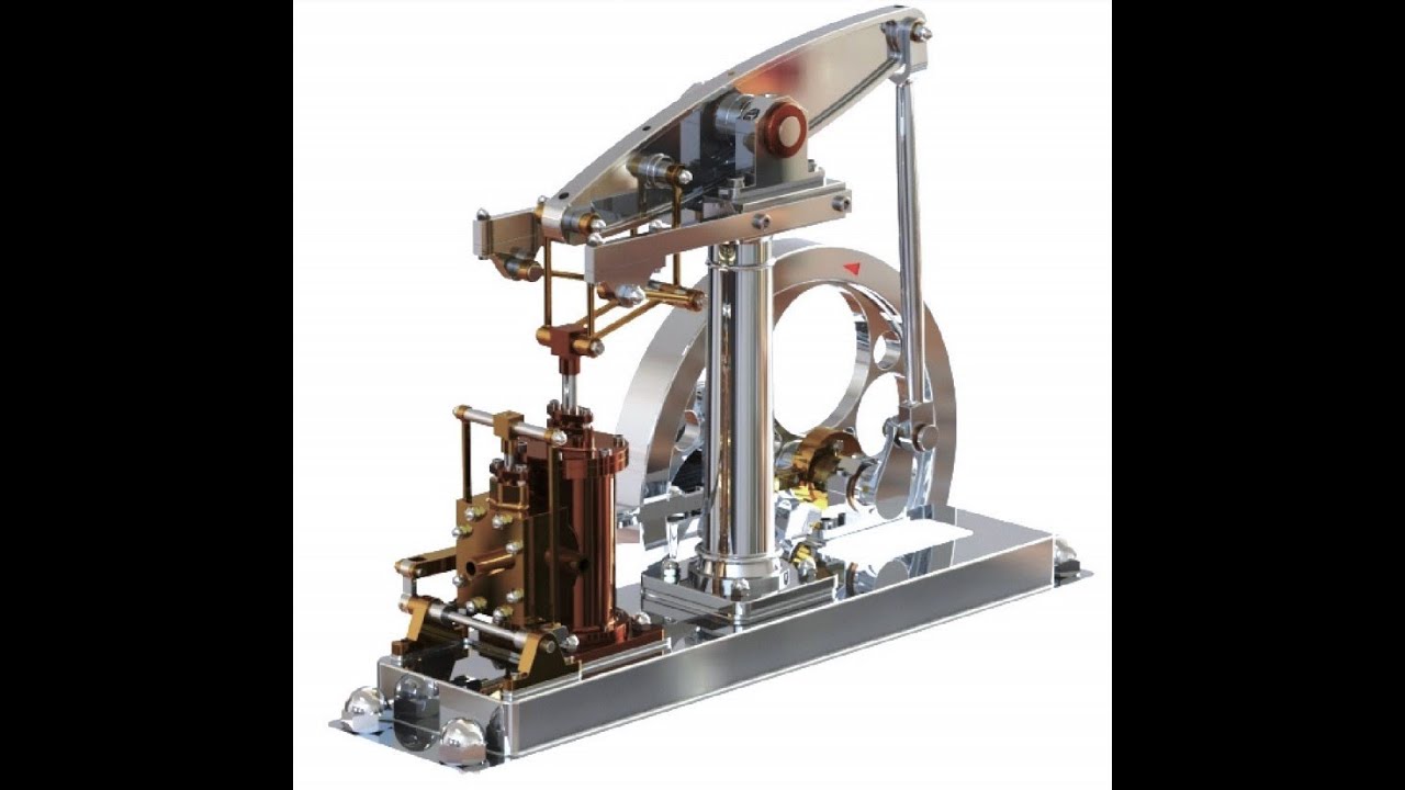 One Cylinder Balanced Beam Steam Engine - YouTube