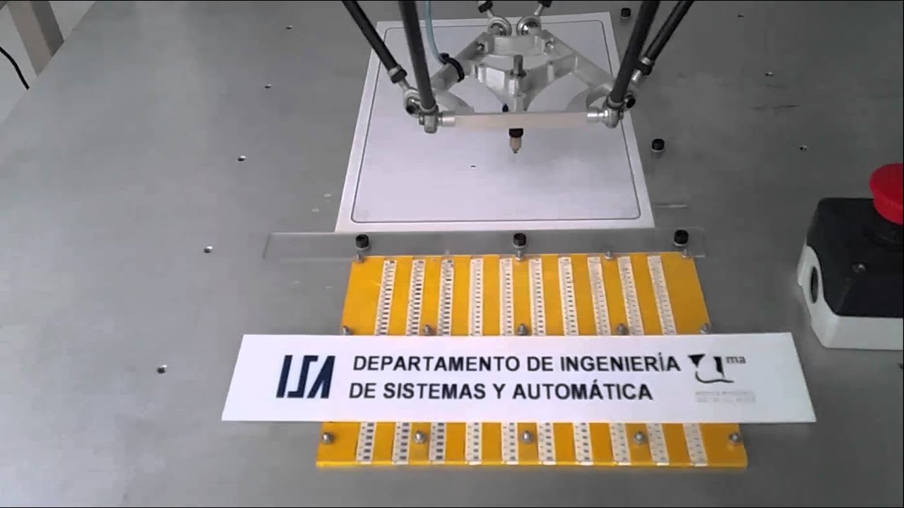 Delta robot + LinuxCNC + Ethercat master - SMD assembly - YouTube