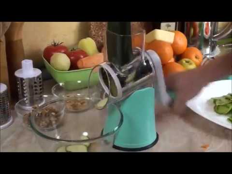 EZY Grate™ Table Top Drum Grater with 3 Blades - YouTube