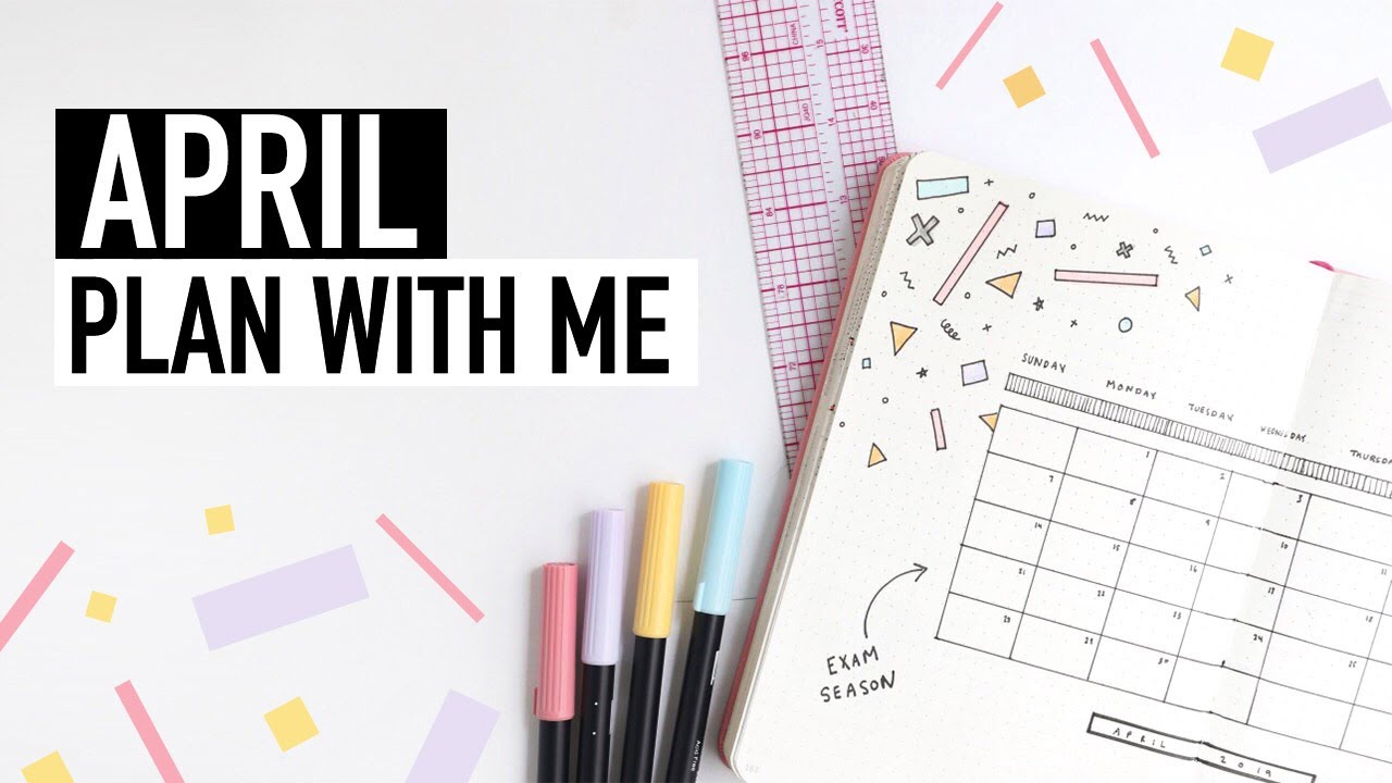 Bullet Journal APRIL PLAN WITH ME 2019 | spending tracker + meal prep ...