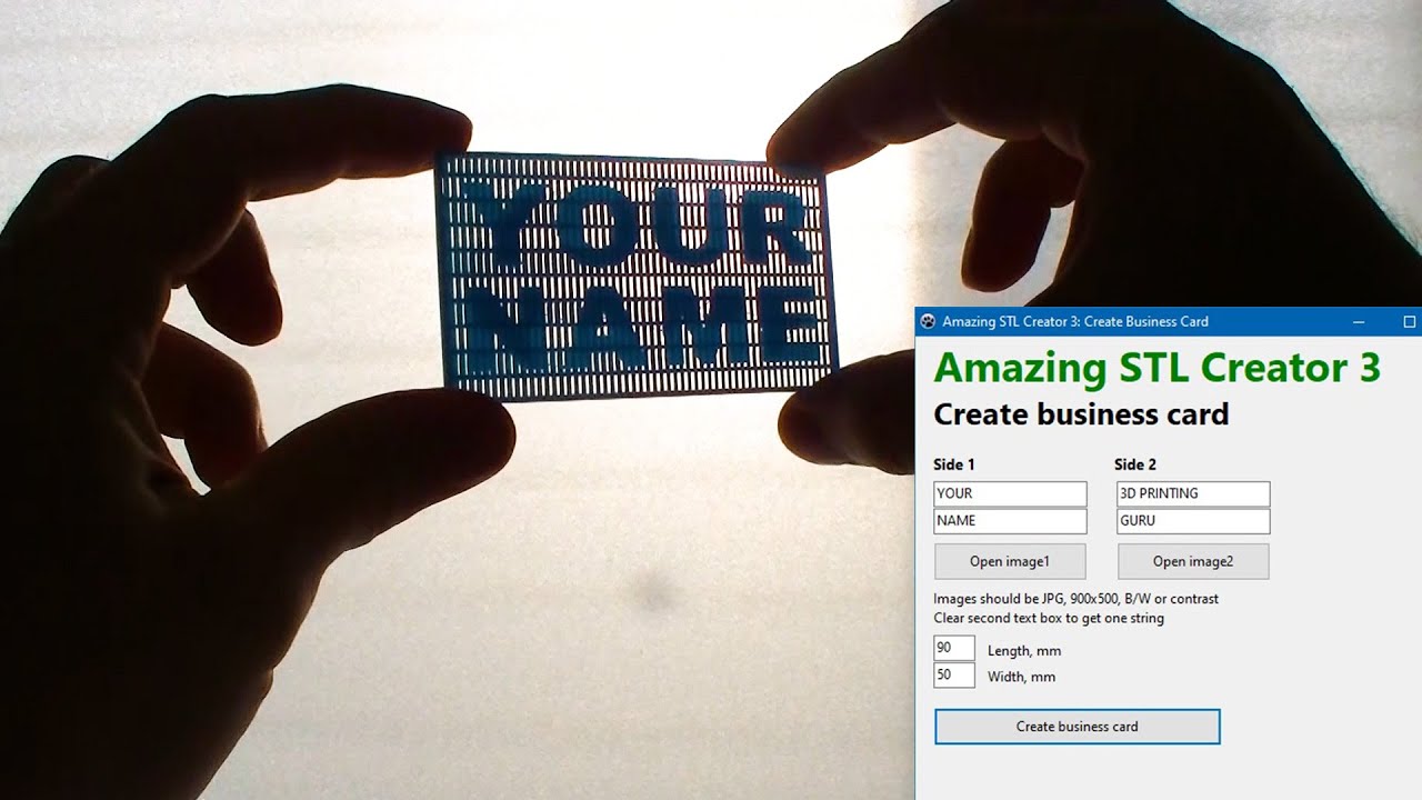 Fantastic Business Cards. Use my app Amazing STL Creator 3 - YouTube
