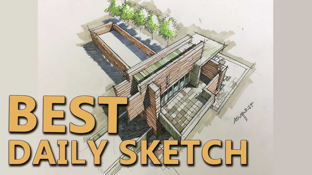 BEST Daily sketch. Landscape and architecture. - YouTube