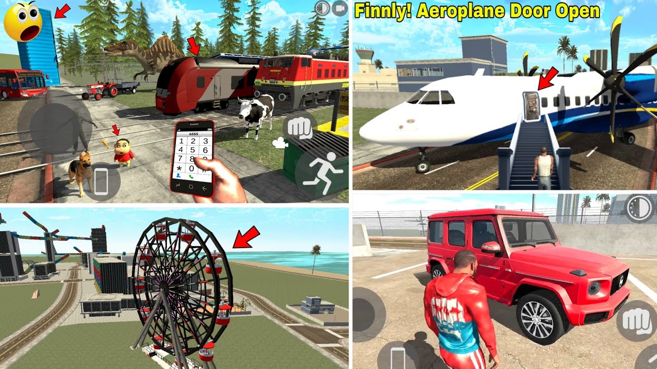 New Train+ Ferris Wheel+ g- wagon+ aeroplane cheat codes 🤑 Indian bikes ...