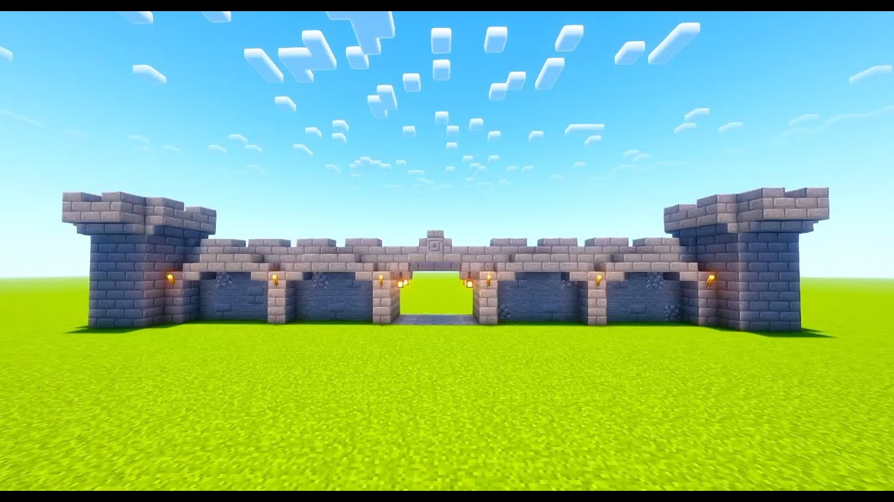 Minecraft: Medieval Stone Wall | Tutorial - YouTube