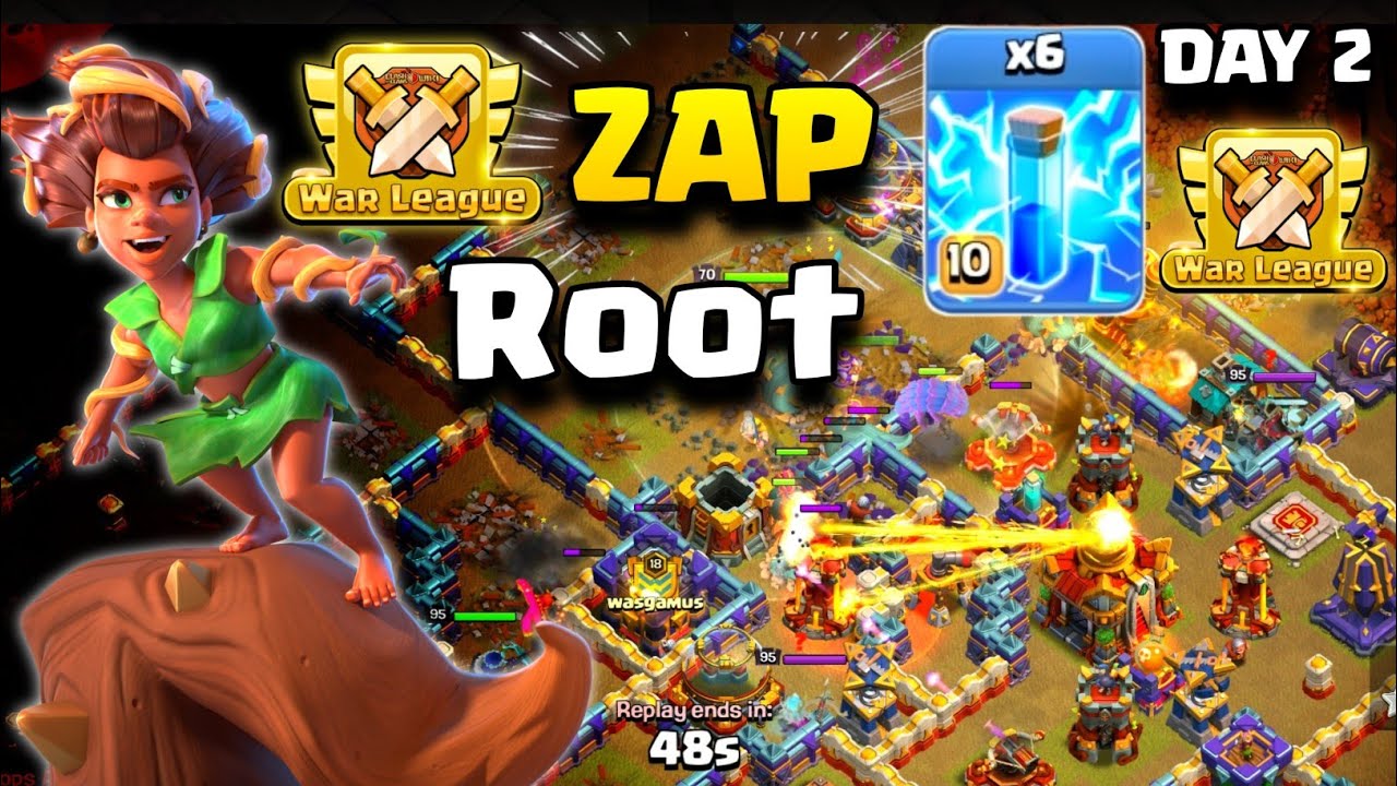 NEW ZAP ROOT RIDER ATTACK TH16 MAX 🔥 IN CWL ( DAY 2 ) | best th16 ...