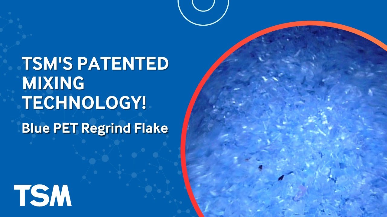 Blue PET Regrind Flake - Watch TSM Control Systems' Patented Mixing ...