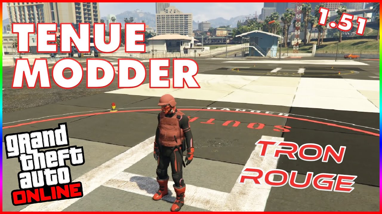 [1.51] TENUE MODDER TRON ROUGE GTA 5 ONLINE - YouTube