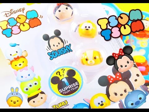 開箱 Disney Tsum Tsum Suprise Squishy 疊疊樂 驚喜 軟軟 玩具 - YouTube