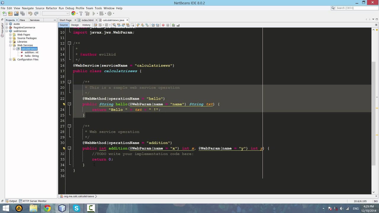 web service with netbeans - YouTube