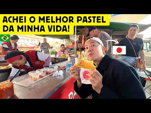 Um japonês encontrou o melhor pastel que já comeu no Brasil