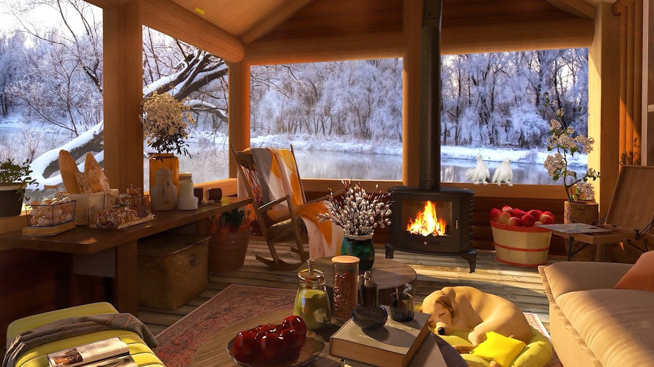 Winter Lakeshore Dreamscape | Beautiful winter atmosphere with a warm ...