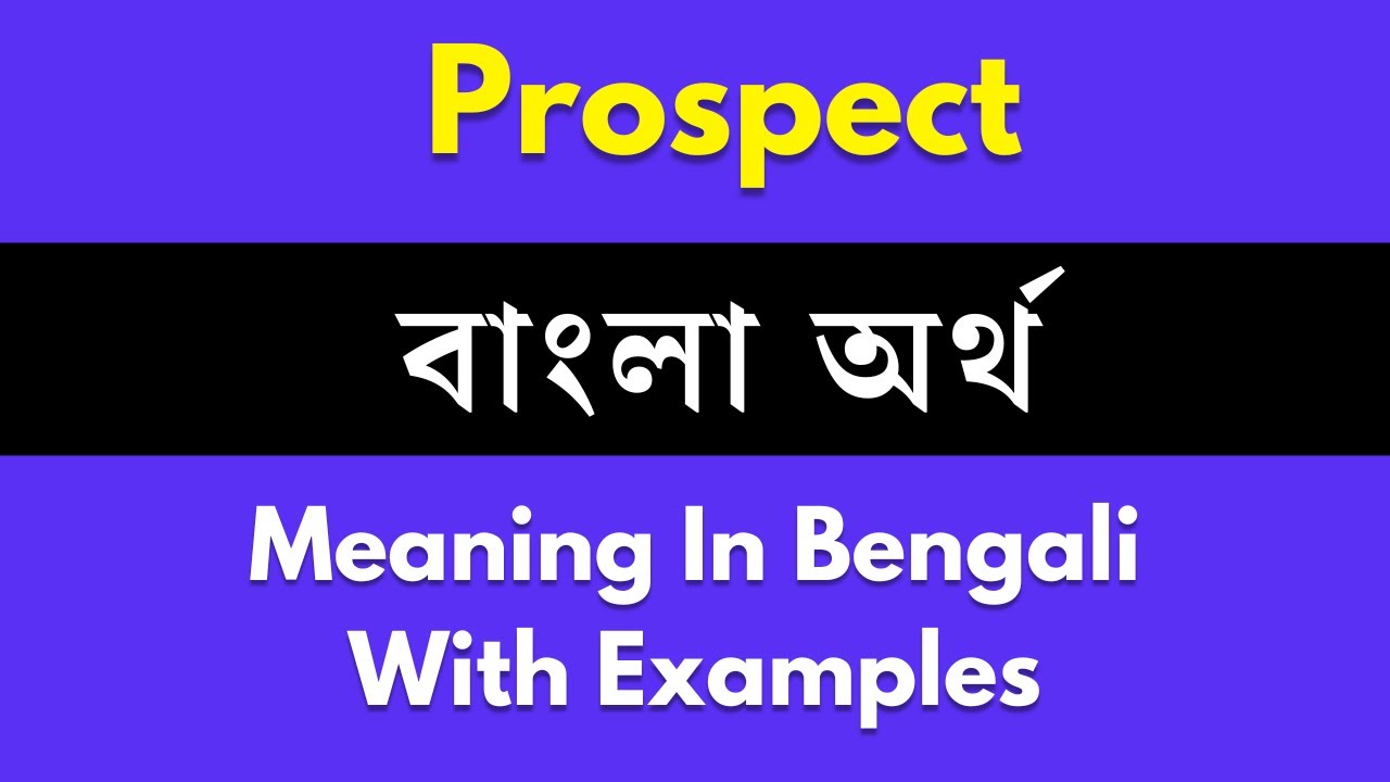 Prospect Meaning In Bengali Prospect 