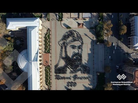 Gəncədə fləş-mob: 8800 nəfərin iştirakı ilə Nizami Gəncəvinin portreti yaradılıb
