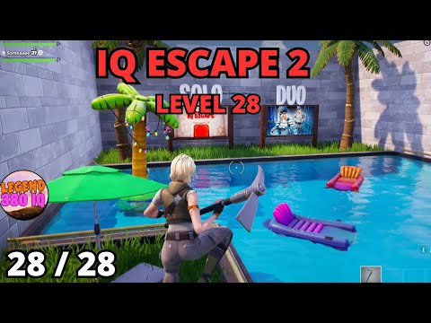 TUTORIAL HOW TO PASS LEVEL 28 ON 28 IQ ESCAPE ROOM 2 (Part 28 OF 28 ESCAPE ROOM IQ) FORTNITE