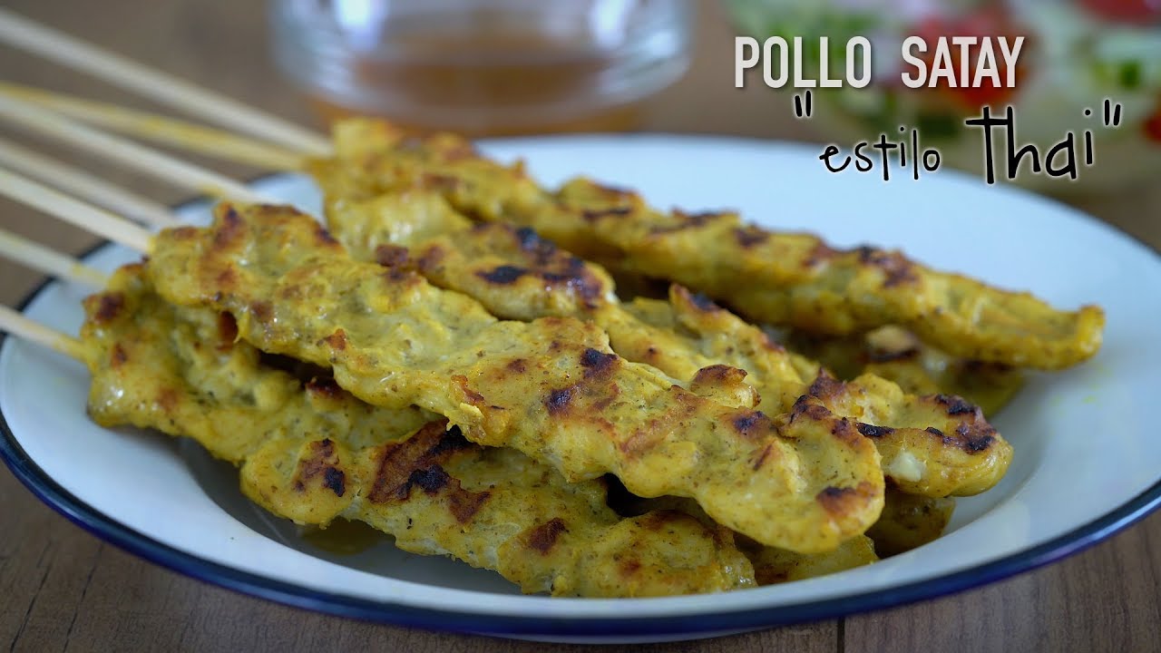 Pollo Satay (Receta Auténtica Thai) - Easy Thai Chicken Satay Recipe ...