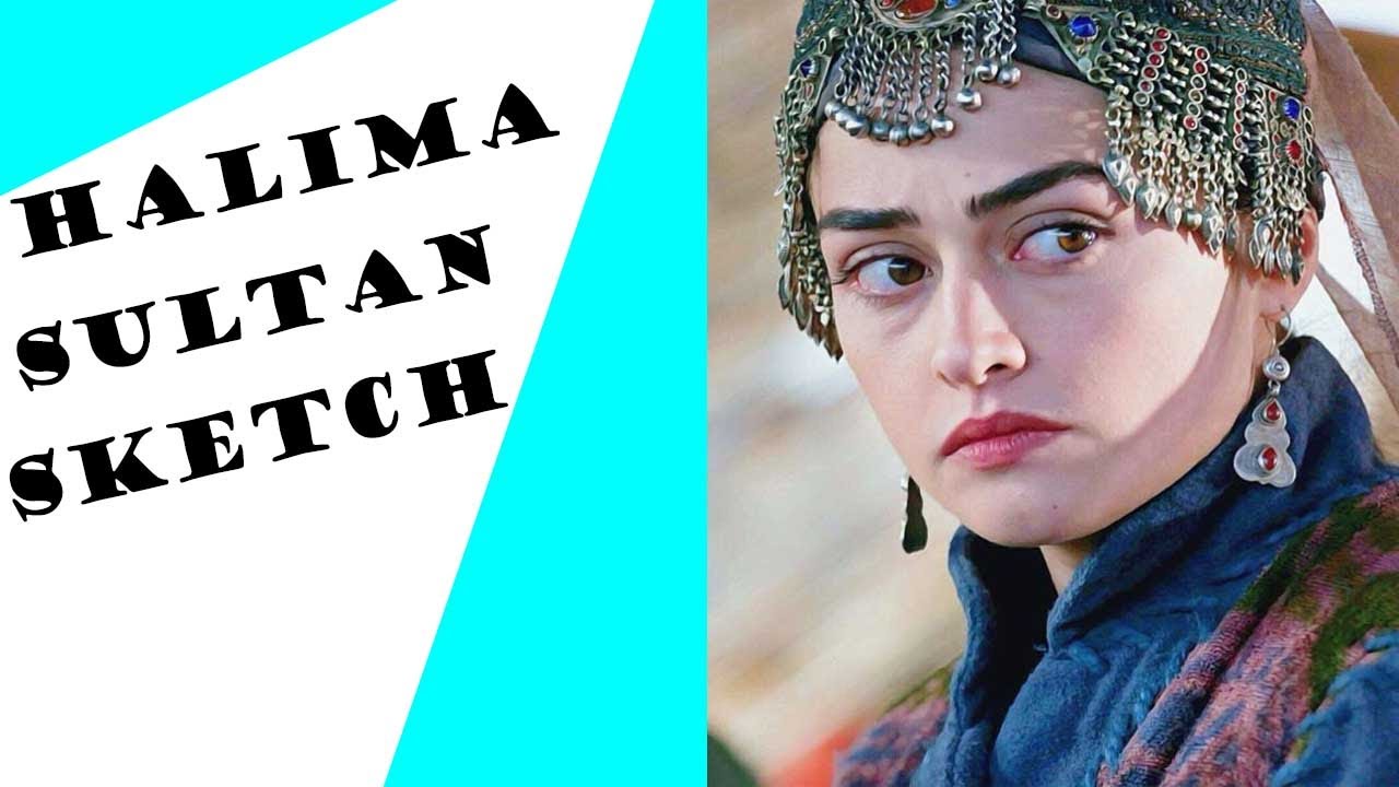 Halima Sultan Sketch | Halime Ertugrul sketch || Drawing with Amna ...
