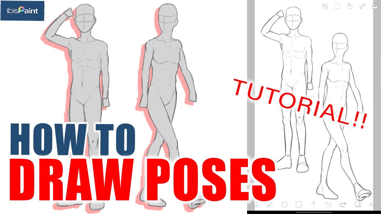 TUTORIAL MENGGAMBAR POSE tutorial menggambar di ibispaint x - YouTube