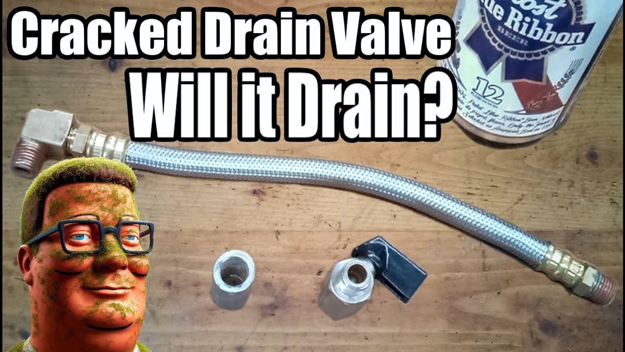 Redneck "Fix" for Cracked Air Compressor Drain Valve - YouTube