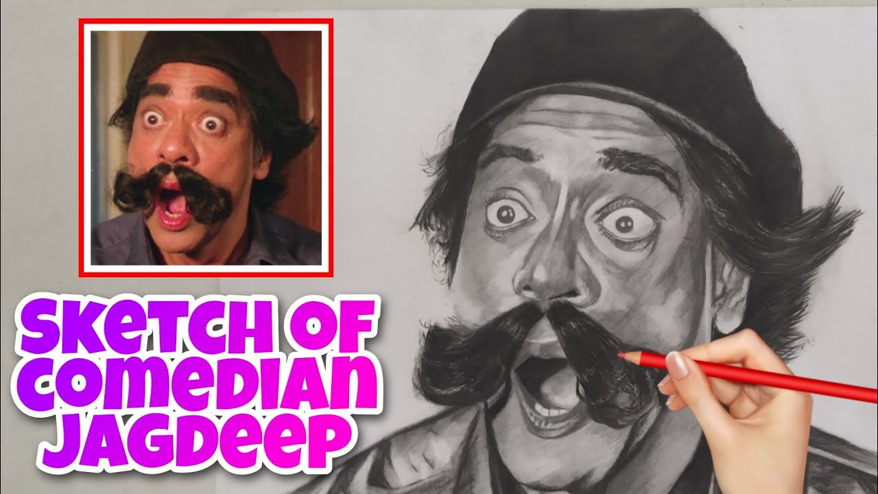How to draw Sketch of Indian comedian Actor Jagdeep with pencil/ pencil ...