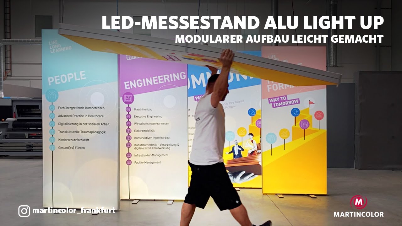 Messesystem LED ALU Light Up - Modularer Messestand Aufbau - YouTube