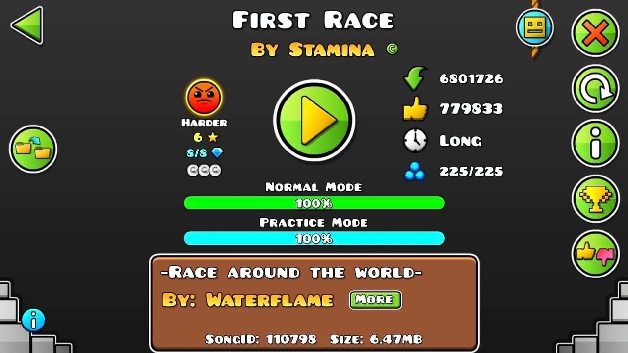 Geometry Dash-Fire Gauntlet Level #3(First Race) All Coins - YouTube