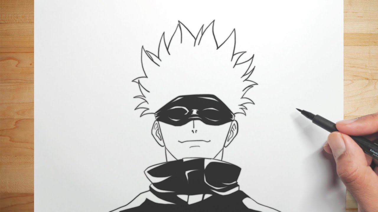 Comment dessiner Satoru Gojo / Tuto facile - YouTube