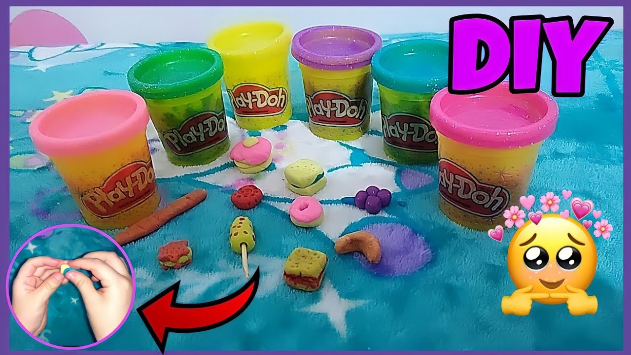 como hacer comida de PLASTILINA para MUÑECAS (muy fácil) - YouTube