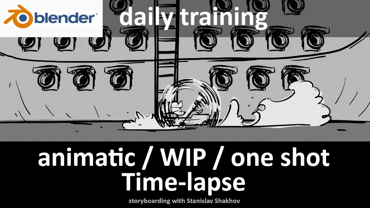 Time-laps / animatic of one shot / Daily training / Blender - YouTube