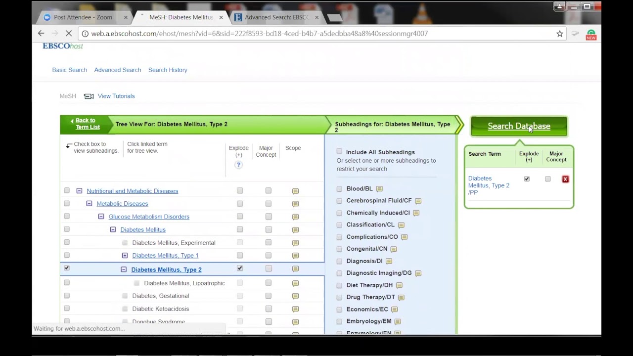 How to search EBSCO-Medline full-text database from subject MESH | USU Library Tutorials - YouTube