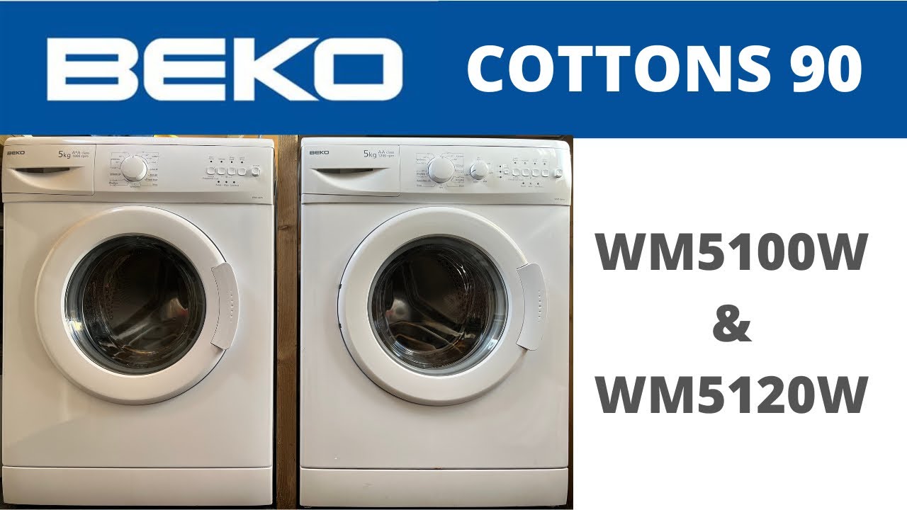 Wash Race - Beko WM5100W VS WM5120W Washing Machine - Cottons 90 - YouTube