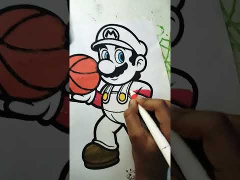 Colouring Super Mario With Basketball 🏀 - YouTube