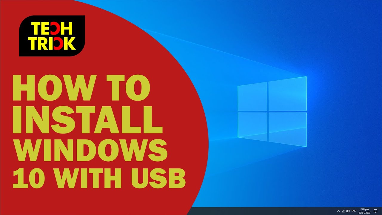 How To Install Windows 10 With USB Flash Drive - Tech Trick - YouTube