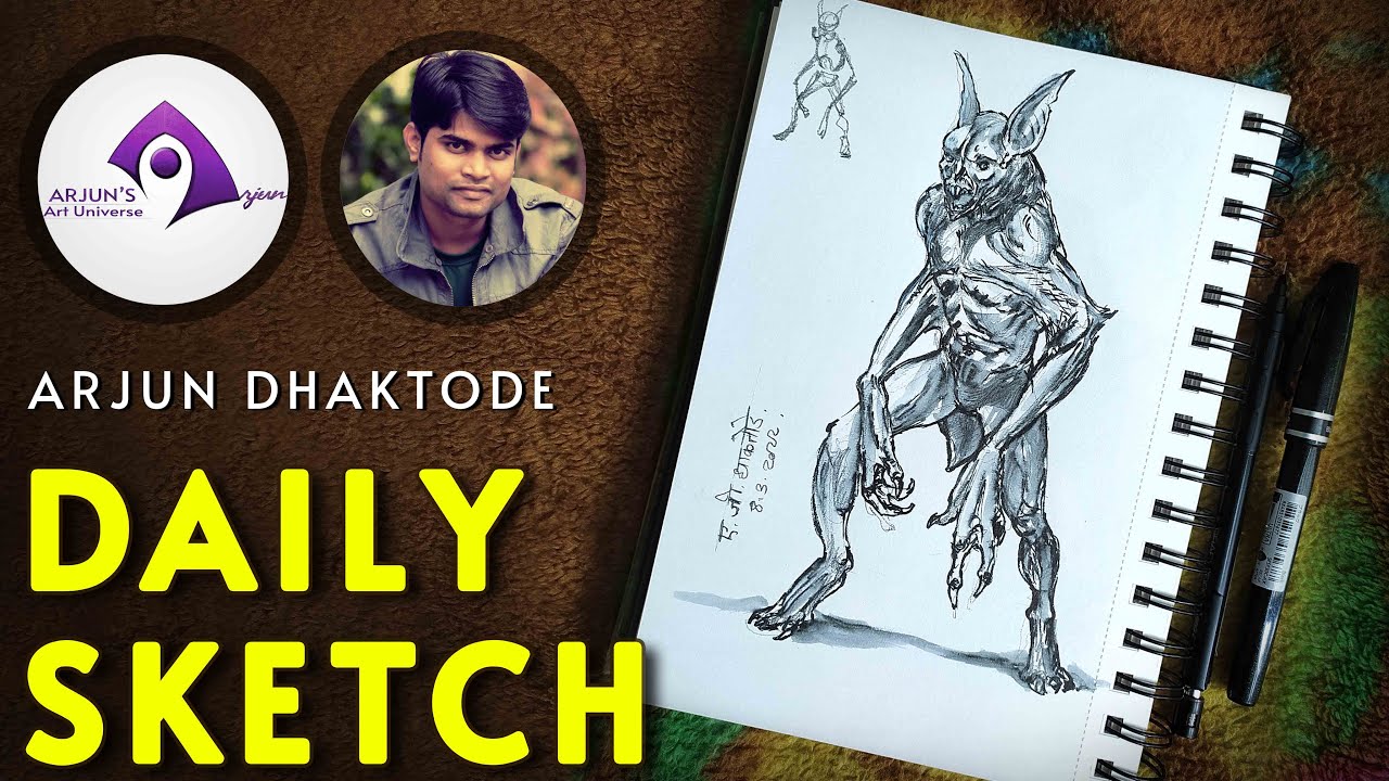 Figure drawing practice on sketchbook | Monster Alien | Thumbnail to ...