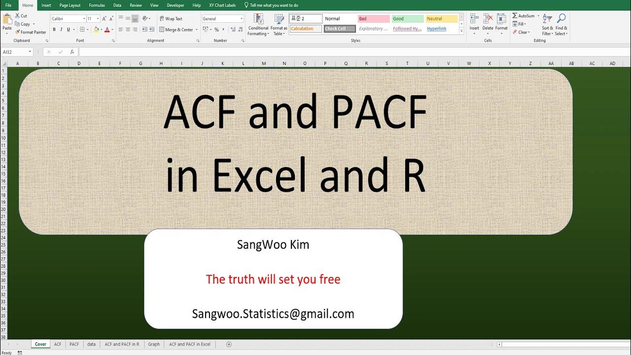 503 ACF and PACF in Excel and R - YouTube