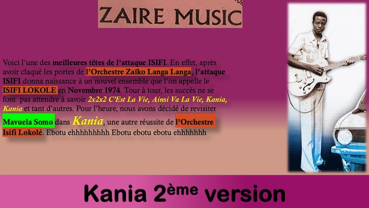 Kania 2ème version Voici L'Un Des Plus Grands Hits de Mavuela Somo ...