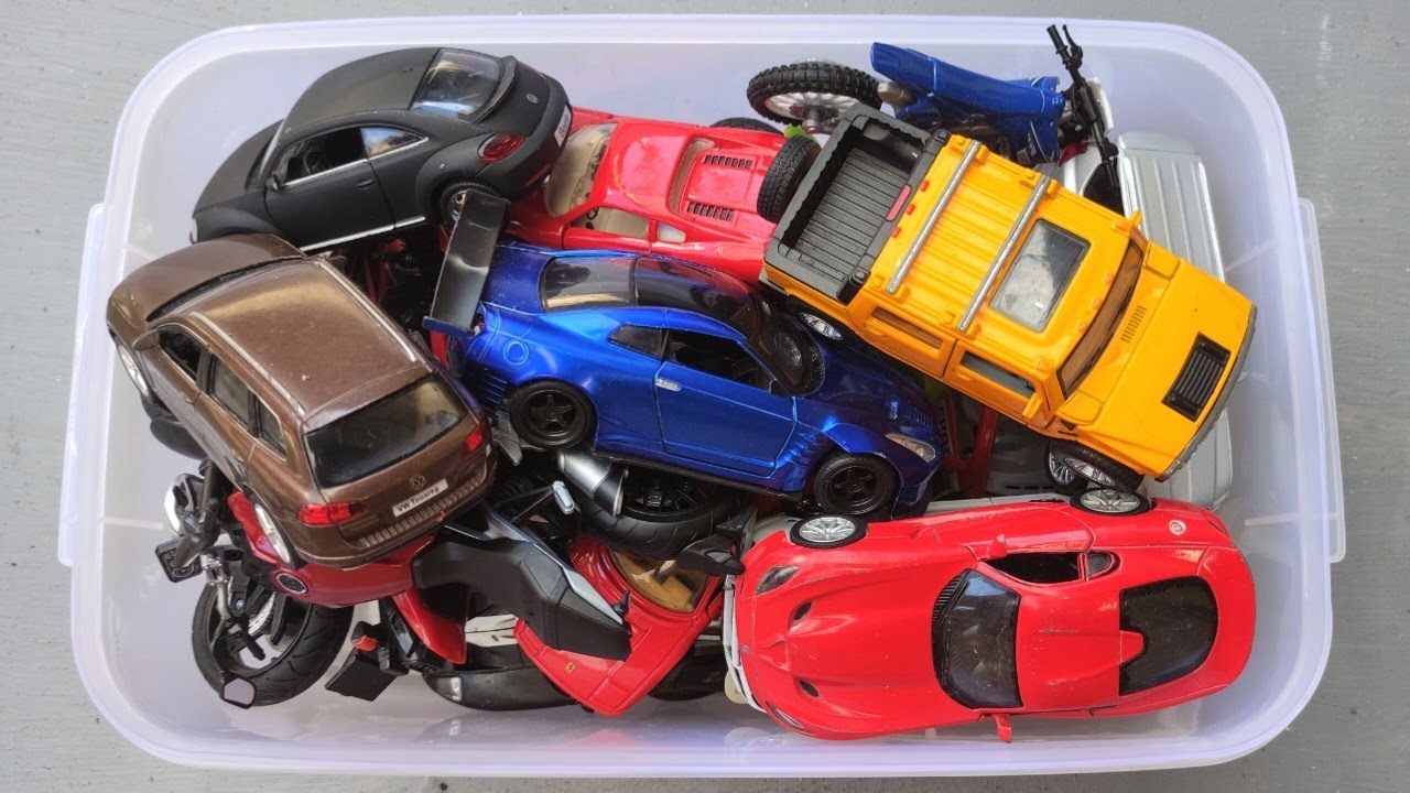 Box Full of Diecast Cars and Motorcycles | Diecast Metal Scale Model ...