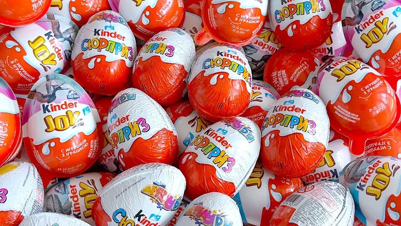 83589 Yummy Kinder Joy Chocolate, Kinder Surprise Candy Opening ASMR ...
